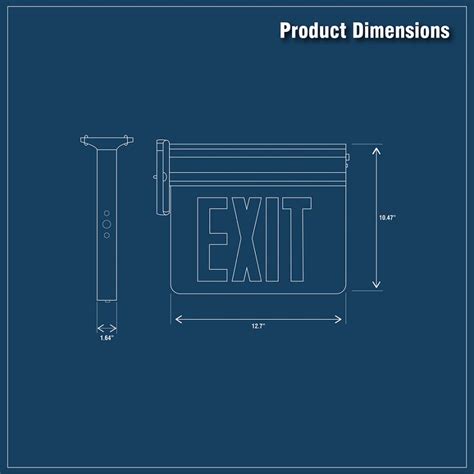 Edge Lit Exit Sign Light With Adjustable Arrows And Ni Cad Battery Backup With White Finish