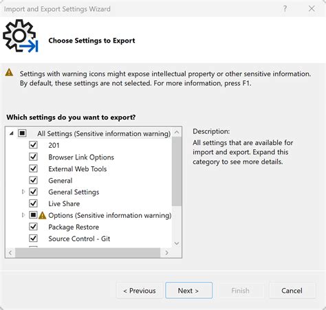 Visual StudioShare Your Settings