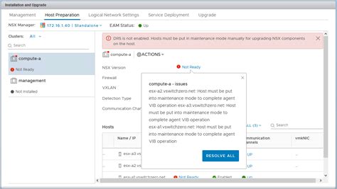manual upgrade of nsx host vibs vswitchzero