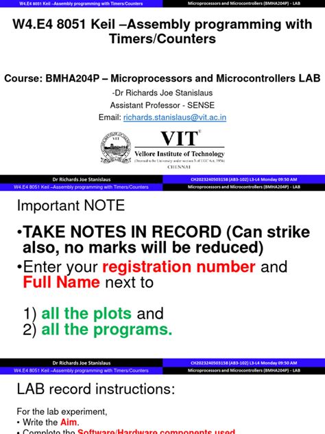 Mpmc Lab W4e4 8051 Keil Timers Pdf Microcontroller Timer