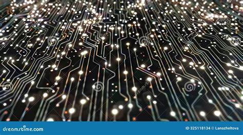 Detailed Visualization Of Neural Network Connections Glowing Synapses