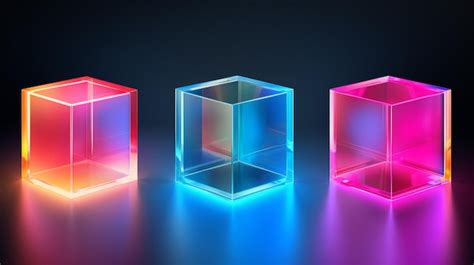 Premium Vector The Light In The Cubes Is A Series Of Led Lights That Are Lit Up