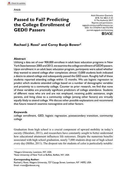 pdf passed to fail predicting the college enrollment of ged® passers