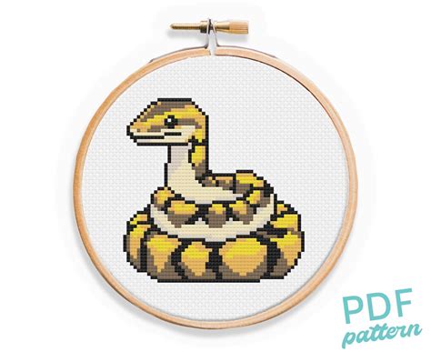 Ball Python Cross Stitch Pattern Firefly Small And Easy Beginners