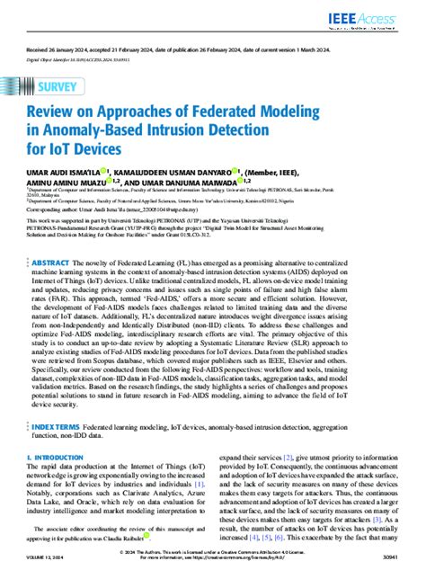 Pdf Review On Approaches Of Federated Modeling In Anomaly Based Intrusion Detection For Iot