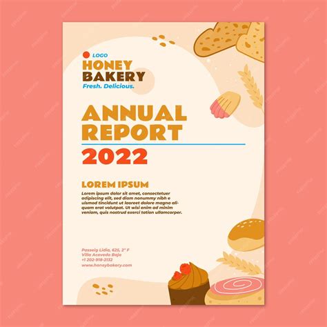 손으로 그린 베이커리 템플릿 디자인 무료 벡터