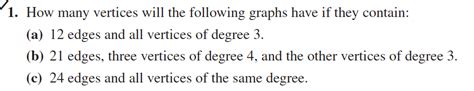 solved 1 how many vertices will the following graphs have