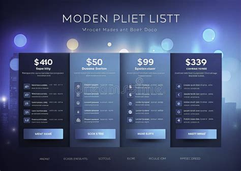 Modern Minimalist Web Development Price List Template Elegant Blue Design For Affordable Website
