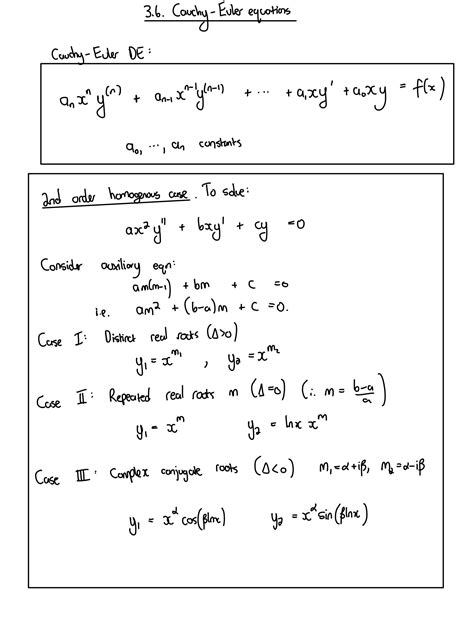 Solution Cauchy Euler Equations Notes Studypool