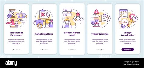 Issues In Higher Education Onboarding Mobile App Screen Stock Vector Image And Art Alamy