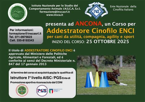 Ancona An Corso Tecnico Per Addestratore Cinofilo Enci Insca
