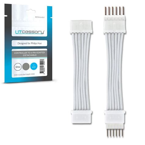 Litcessory Controller To 6 Pin Adapter For Philips Hue Lightstrip Plus Detachable Version