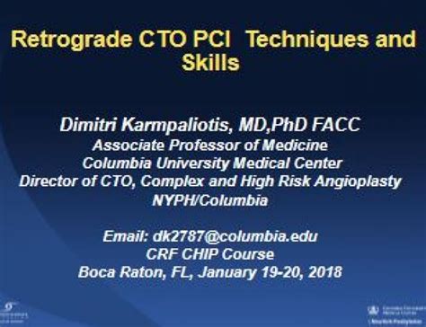 Retrograde Cto Pci Techniques And Skills