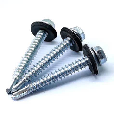 Hex Head Roofing Tek Screws Self Drilling Screws With Bonded Washers