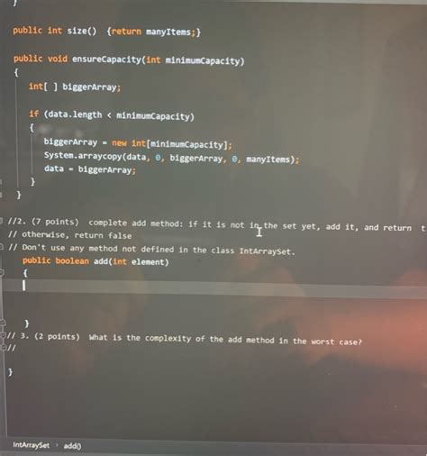 Solved Public Class Intarrayset Private Int Data