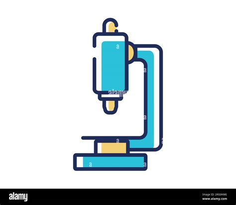 Microscope Icon Over White Background Line And Fill Style Vector Illustration Stock Vector