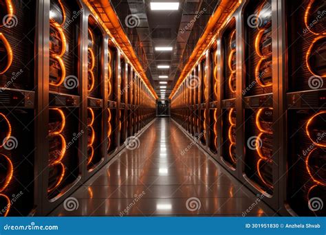 Efficient Bitcoin Mining Process With High Tech Equipment On