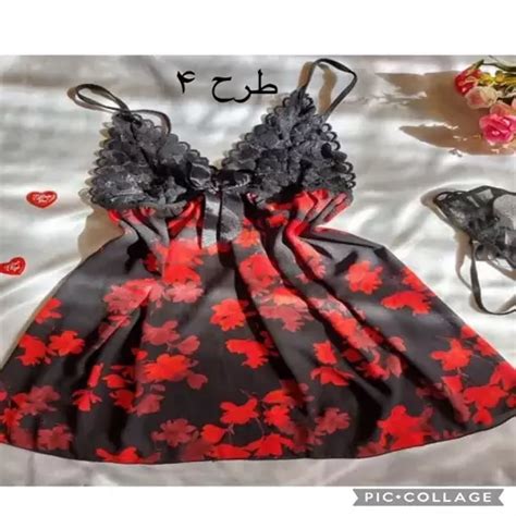 خرید و قیمت لباس خواب حریر گلدار عروسکی بهاره از غرفه لباس خواب شیک پوش