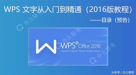 课程丨wps 文字从入门到精通（2016版教程·目录预告） 正数办公