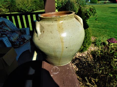 Antique Cobalt Decorated Ovoid Crock Bennett And Chollar Homer Ny 1832 1836 1890001435