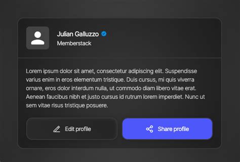 Dark Profile Card Free Webflow Component