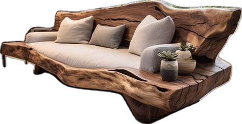 Double Long Couch Wood Organic Sofa Wood Furniture Design Furniture