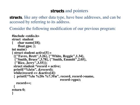 Ppt Structured Data Objects Structs Powerpoint Presentation Free