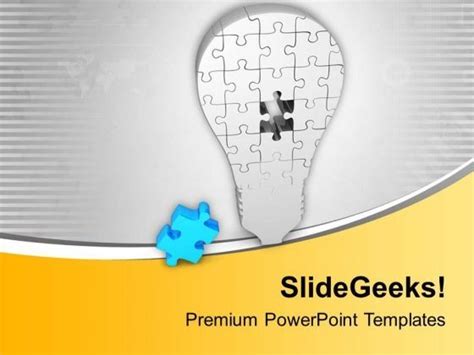 Light Bulb Of Puzzle With Missing Piece PowerPoint Templates Ppt Backgrounds For Slides