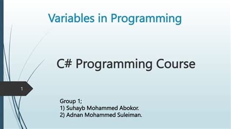 Variables In Programmingpptx