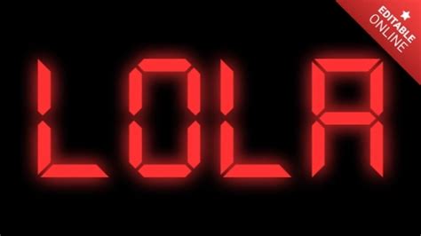 Lola Red Digital Clock Text Effect Generator