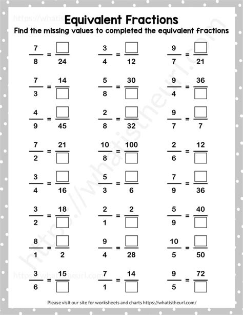 Equivalent Fractions Worksheet 6th Grade