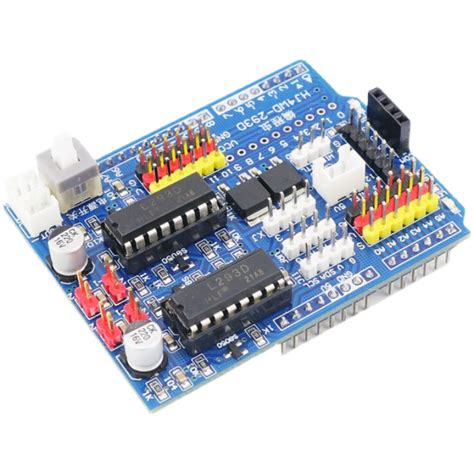 4wd L293d四驱智能小车驱动板适用于arduino Uno机器人电机扩展板虎窝淘