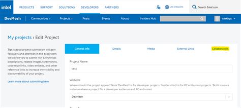 Solved How To Add Collaborators To My Project At Intel Devmesh