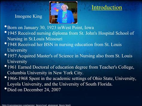 Ppt Nursing Theorist Group Presentation Imogene King Interacting And