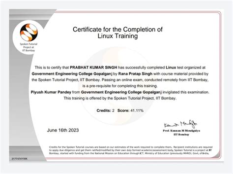 prabhat kumar singh on linkedin certificate linux training