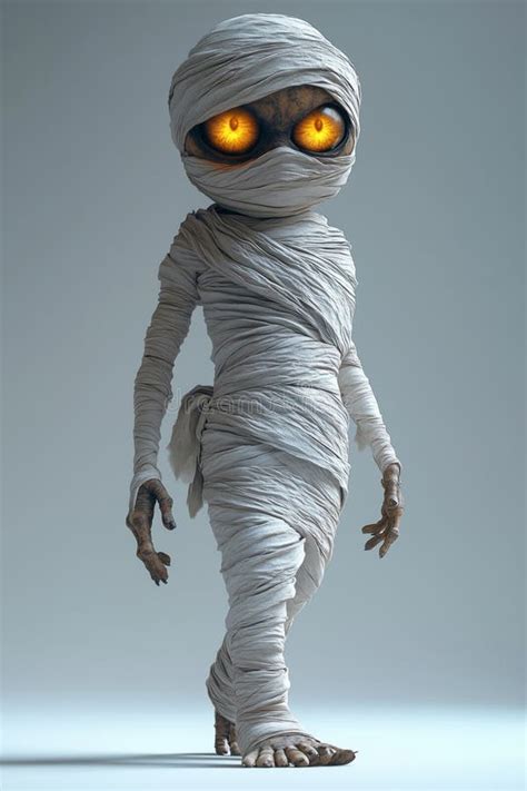 A Mysterious Mummy With Glowing Eyes Emerges From The Shadows In A