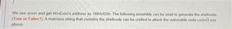 We Use Arwin And Get Winexecs Address As 7684cf20h