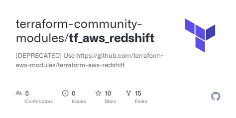 github terraform community modules tf aws redshift [deprecated] use