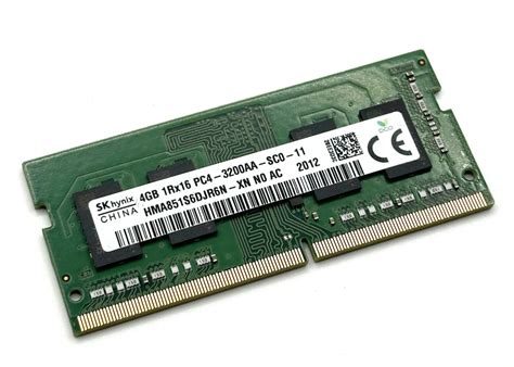 Модуль оперативной памяти Hynix Ddr4 8gb 3200 Mhz Mta4atf1g64hz 3g2e2 Pc4 3200a Sodimm для