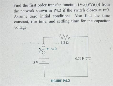 Solved Find The First Order Transfer Function Vc S Vi S Chegg
