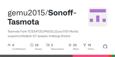 GitHub Gemu2015 Sonoff Tasmota Tasmota Fork TCS34725 PN532 I2