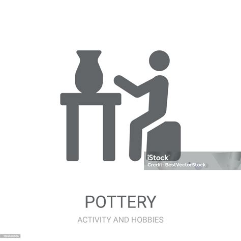 도자기 아이콘입니다 활동 및 취미 수집에서 흰색 배경에 유행 도자기 로고 개념 공예에 대한 스톡 벡터 아트 및 기타 이미지 공예 교습 기술 Istock