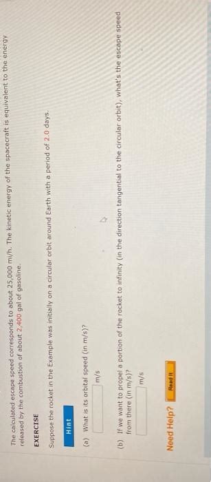 Solved Escape Speed Of A Rocket Calculate The Escape Speed