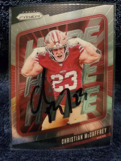 Christian Mccaffrey Authentic Hand Signed Panini Card Autographed Future Football Hall Of Fame