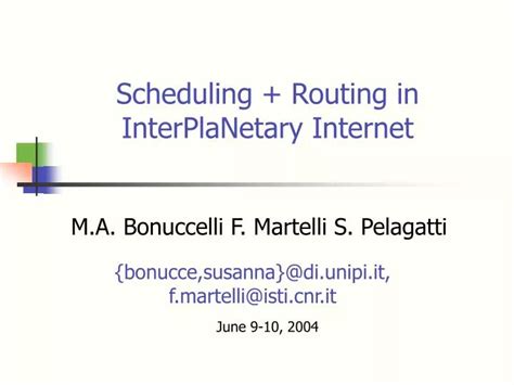 Ppt Scheduling And Routing In Interplanetary Internet Powerpoint