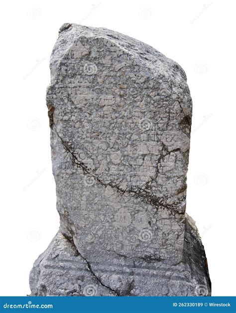 Stele Isolated In The White Background Honorary Inscription Dedicated