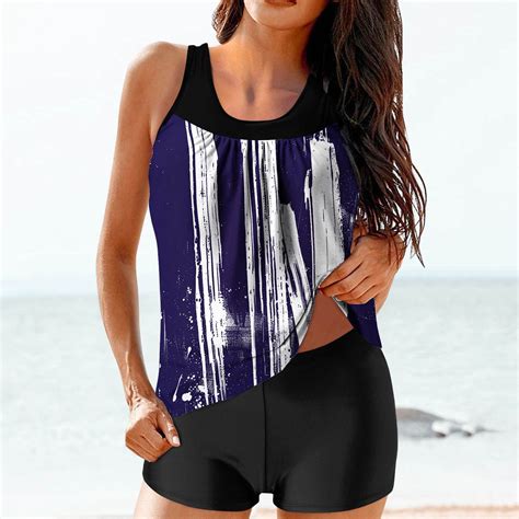 AXXD Womens Bikini Swimsuits Split Splitter Bandeau Print Swimsuit For