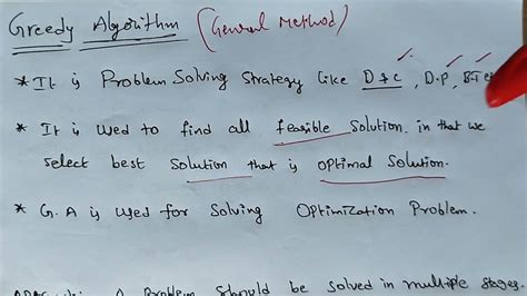 Introduction To Greedy Method General Method Applications Lec 20 Greedymethod Daa