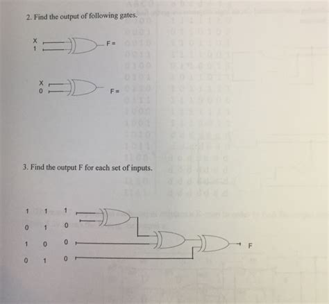 Solved Find The Output Of Following Gates Find The Output