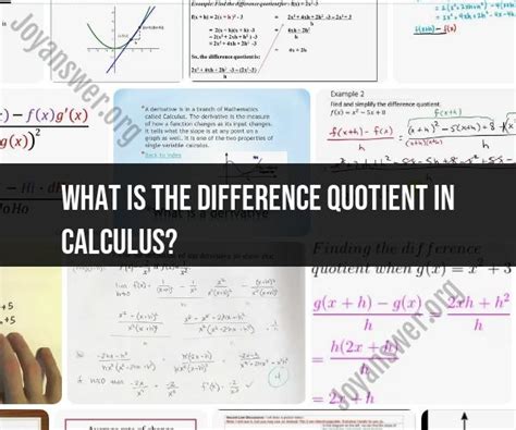 Understanding The Difference Quotient In Calculus